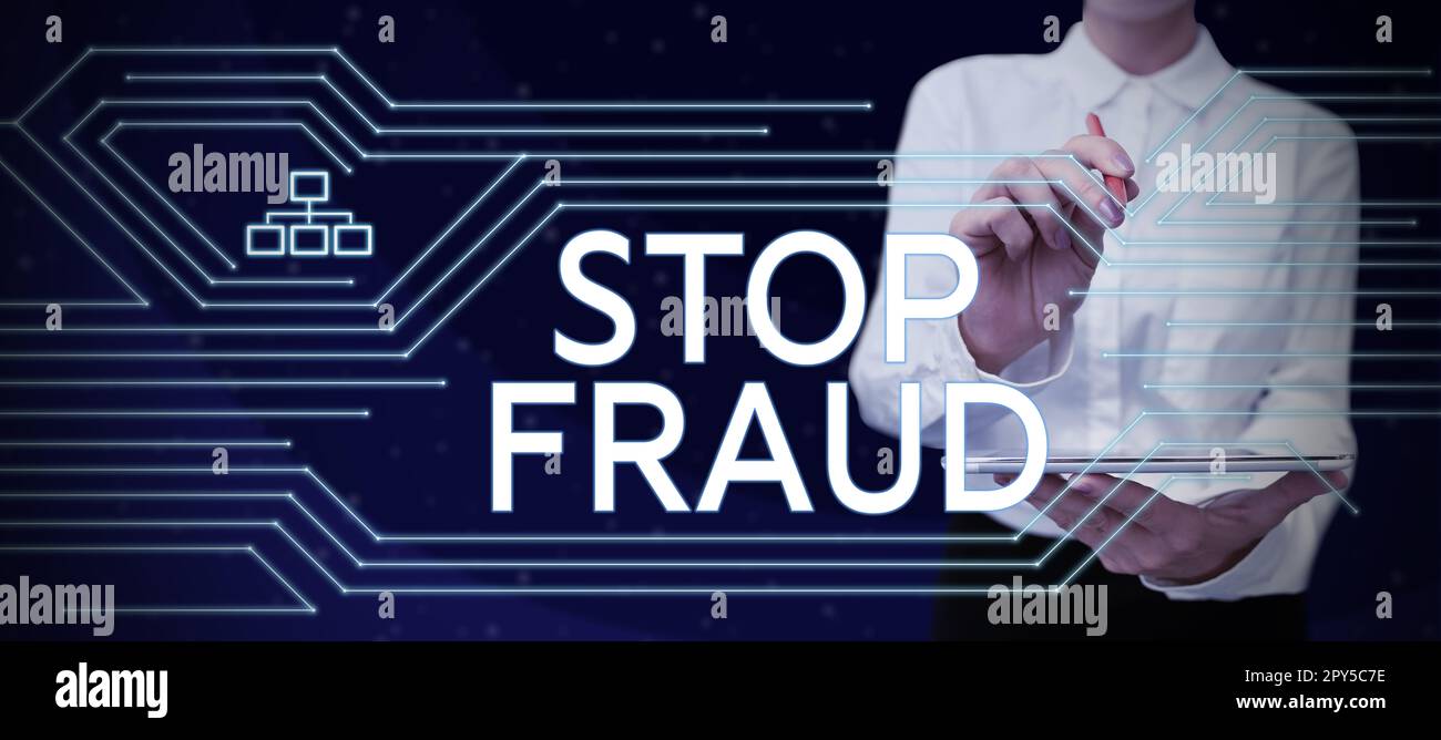 Inspiration showing sign Stop Fraud. Conceptual photo campaign advices ...
