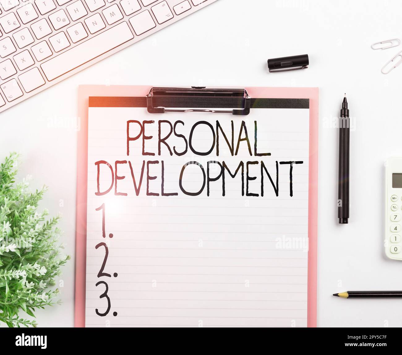 Handwriting text Personal Development. Concept meaning process of improving oneself through ...