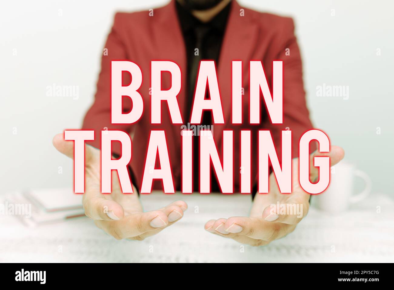 Conceptual display Brain Training. Business approach mental activities to maintain or improve ...