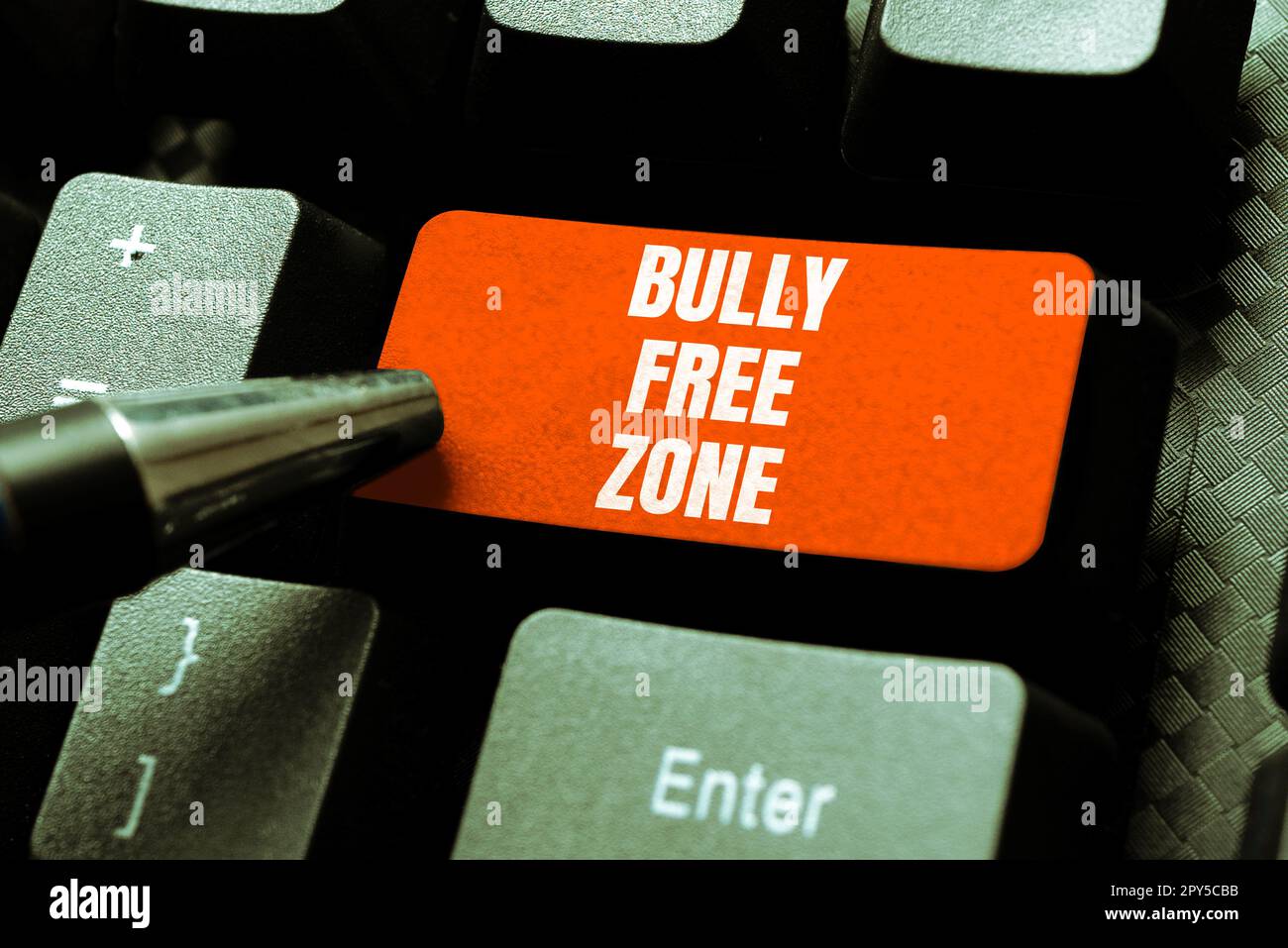 Conceptual caption Bully Free Zone. Business approach Be respectful to ...