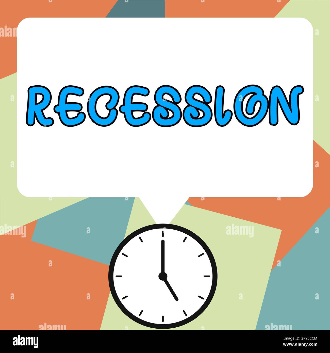 Sign displaying Recession. Business idea the process of progressive decrease in growing, period ...