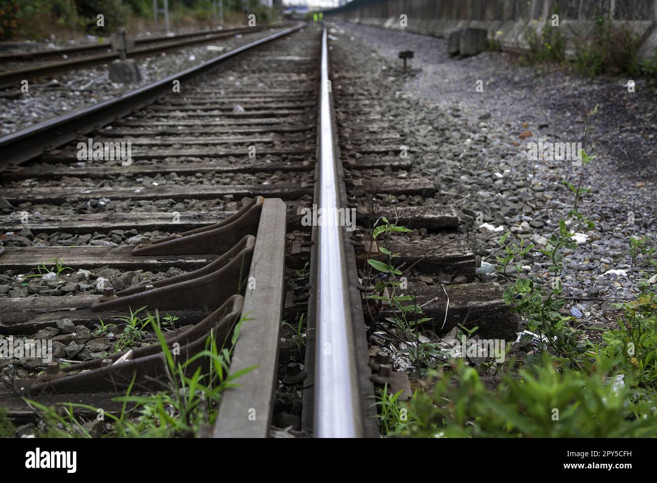 Old train tracks Stock Photo - Alamy