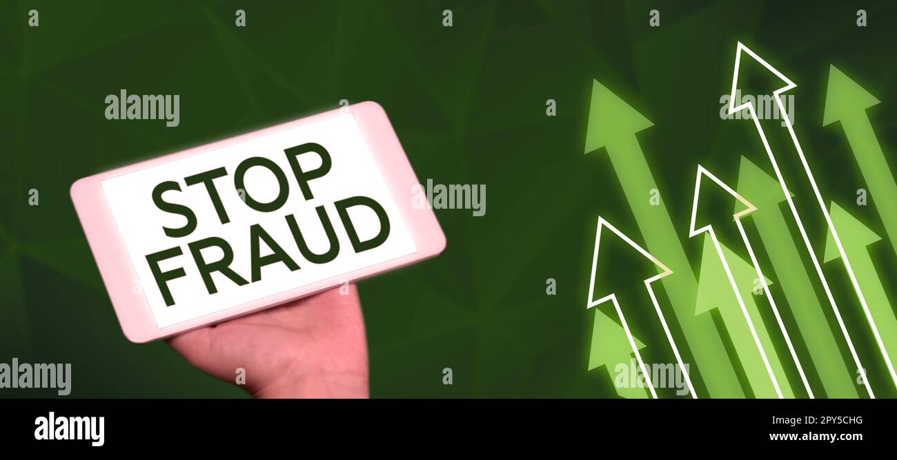 Conceptual display Stop Fraud. Business showcase campaign advices ...