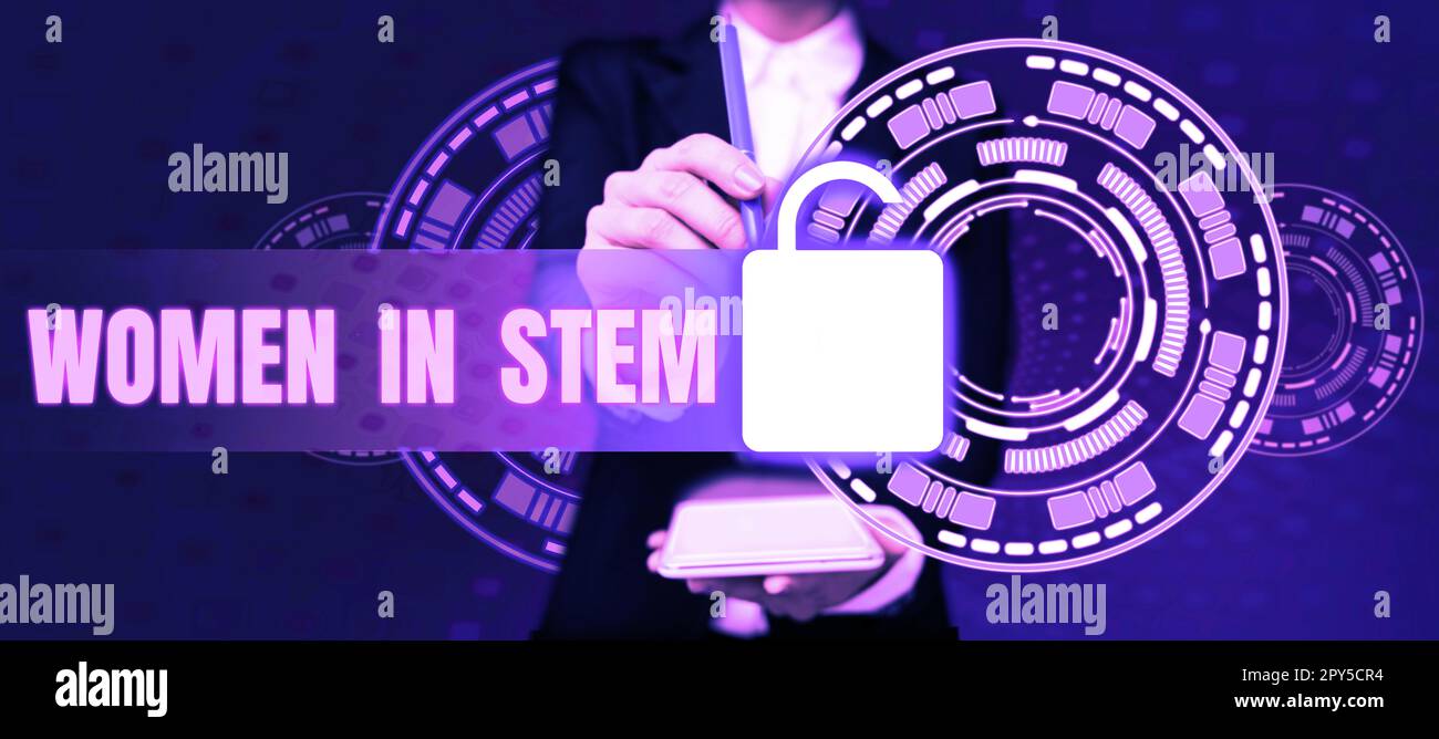 Conceptual caption Women In Stem. Internet Concept Science Technology ...