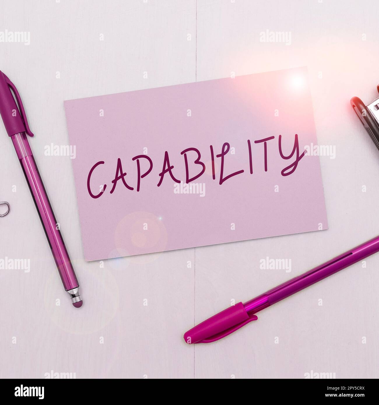 Hand writing sign Capability. Business concept the facility or ...