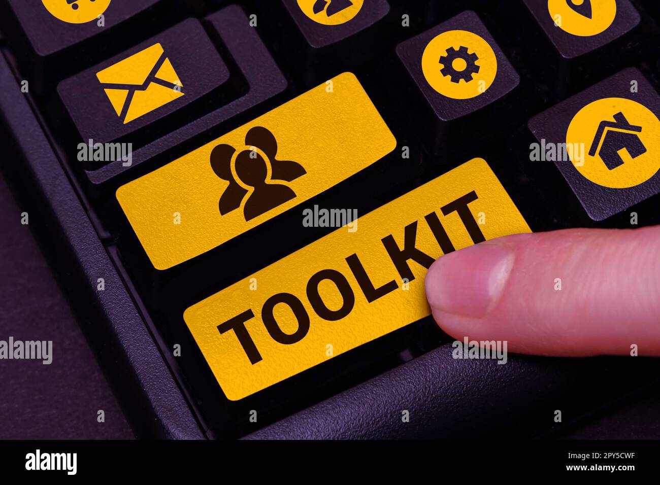 Conceptual display Toolkit. Business showcase set of tools kept in a ...