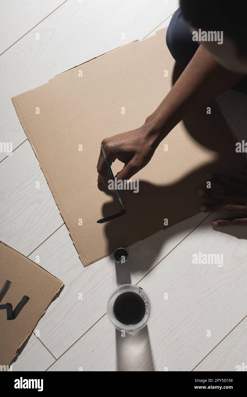 Black lives matter and fight against racism and write sign and words on ...