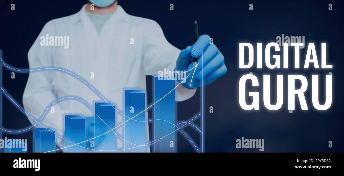 Inspiration showing sign Digital Guru. Business approach teacher and ...