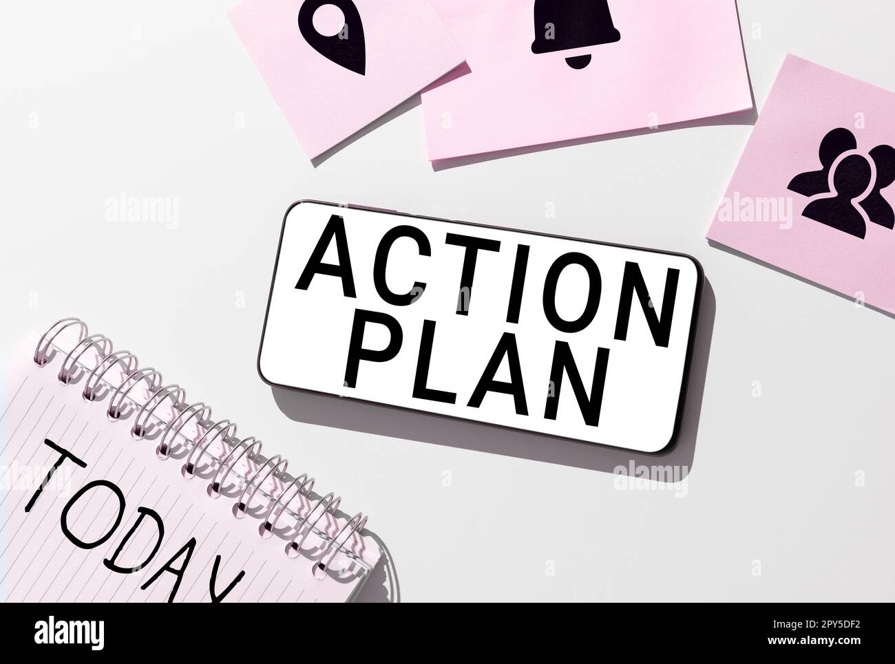 Conceptual display Action Plan. Internet Concept list of things or ...