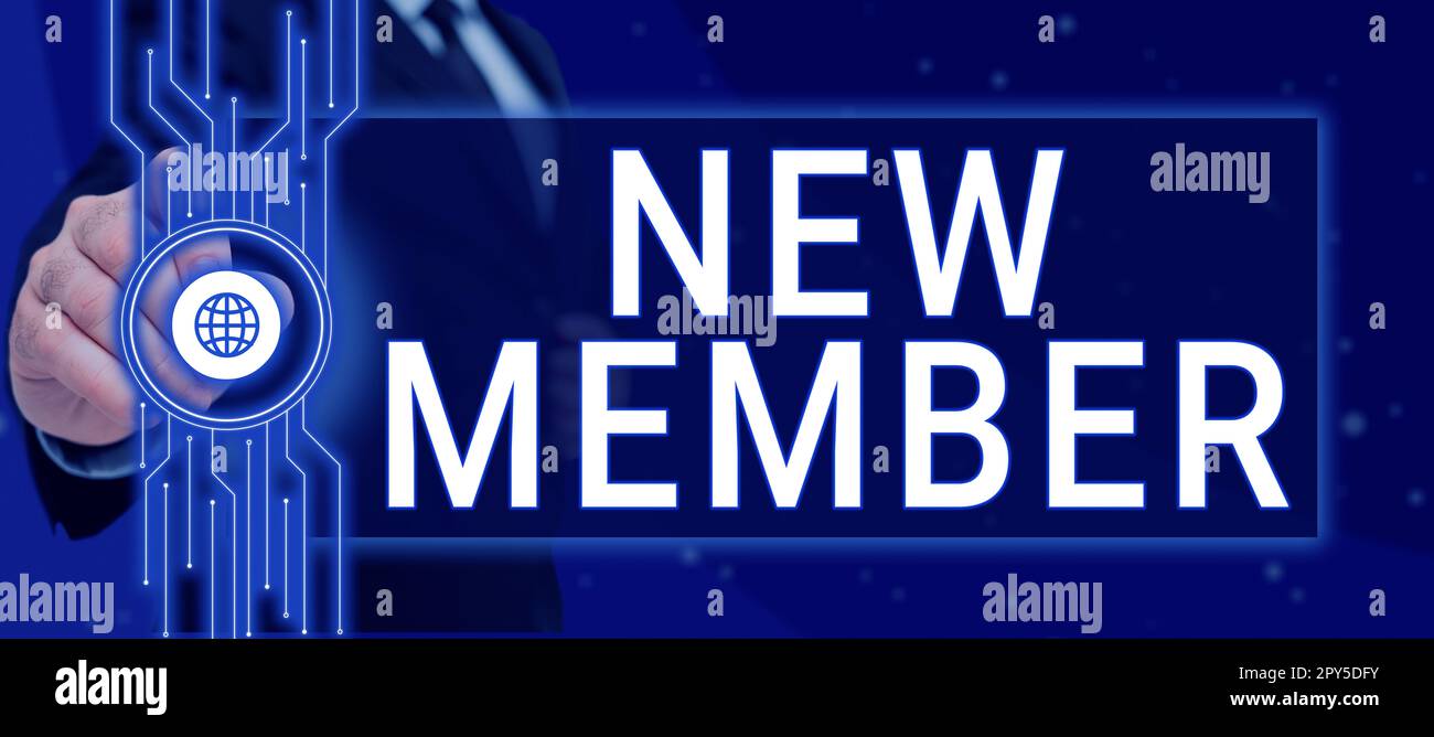 Text caption presenting New Member. Word for recruiting employee to ...