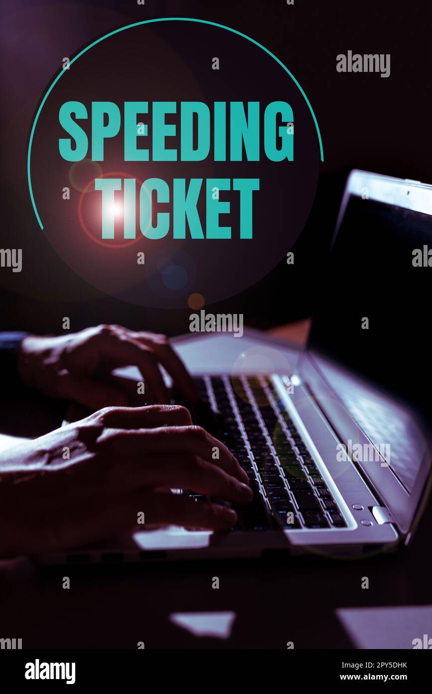 Text caption presenting Speeding Ticket. Word Written on psychological ...