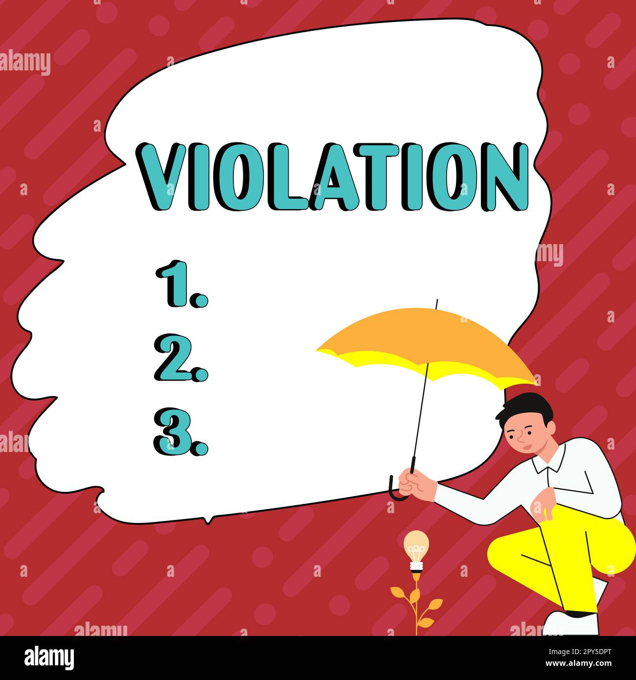 Text showing inspiration Violation. Concept meaning an infringement of ...