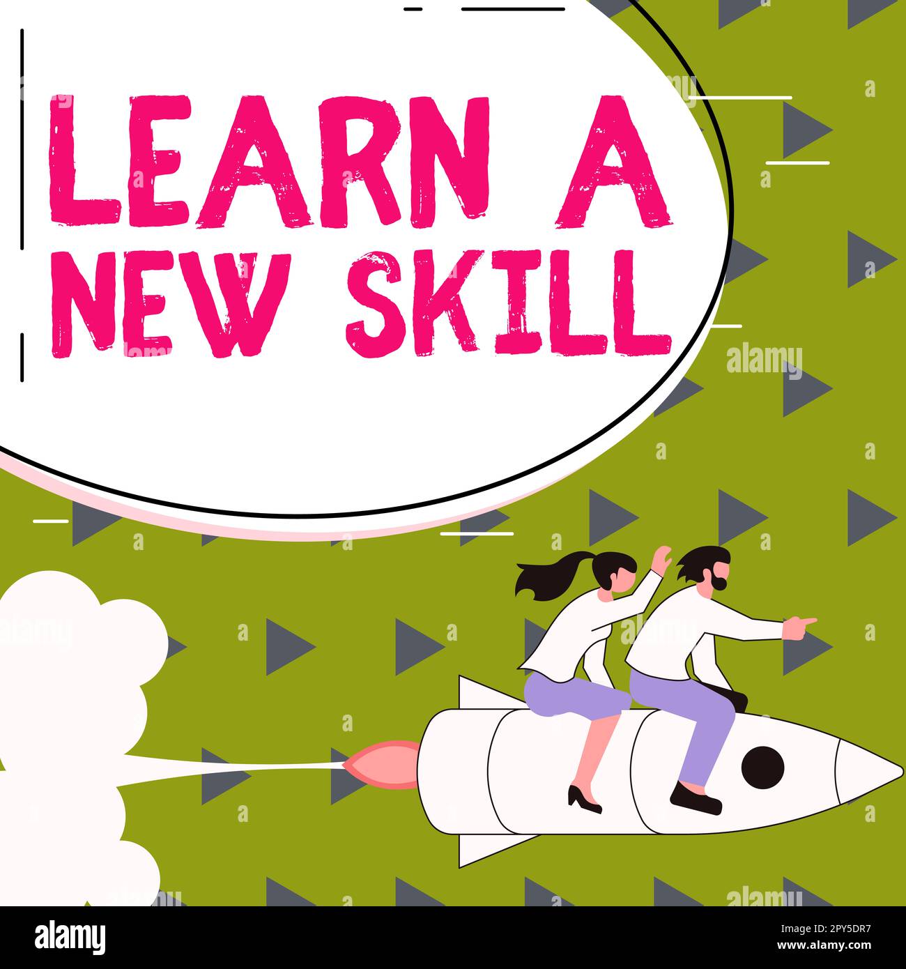 Handwriting text Learn A New Skill. Business overview acquisition knowledge through study ...