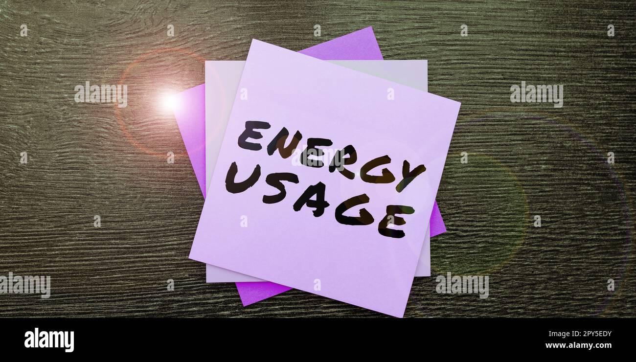 Text sign showing Energy Usage. Business approach Amount of energy ...