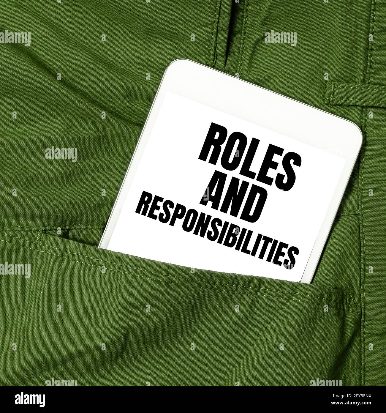 Text caption presenting Roles And Responsibilities. Word Written on ...
