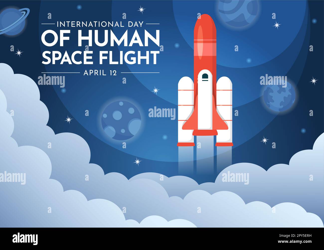International Human Space Flight Day on April 12 Illustration with ...