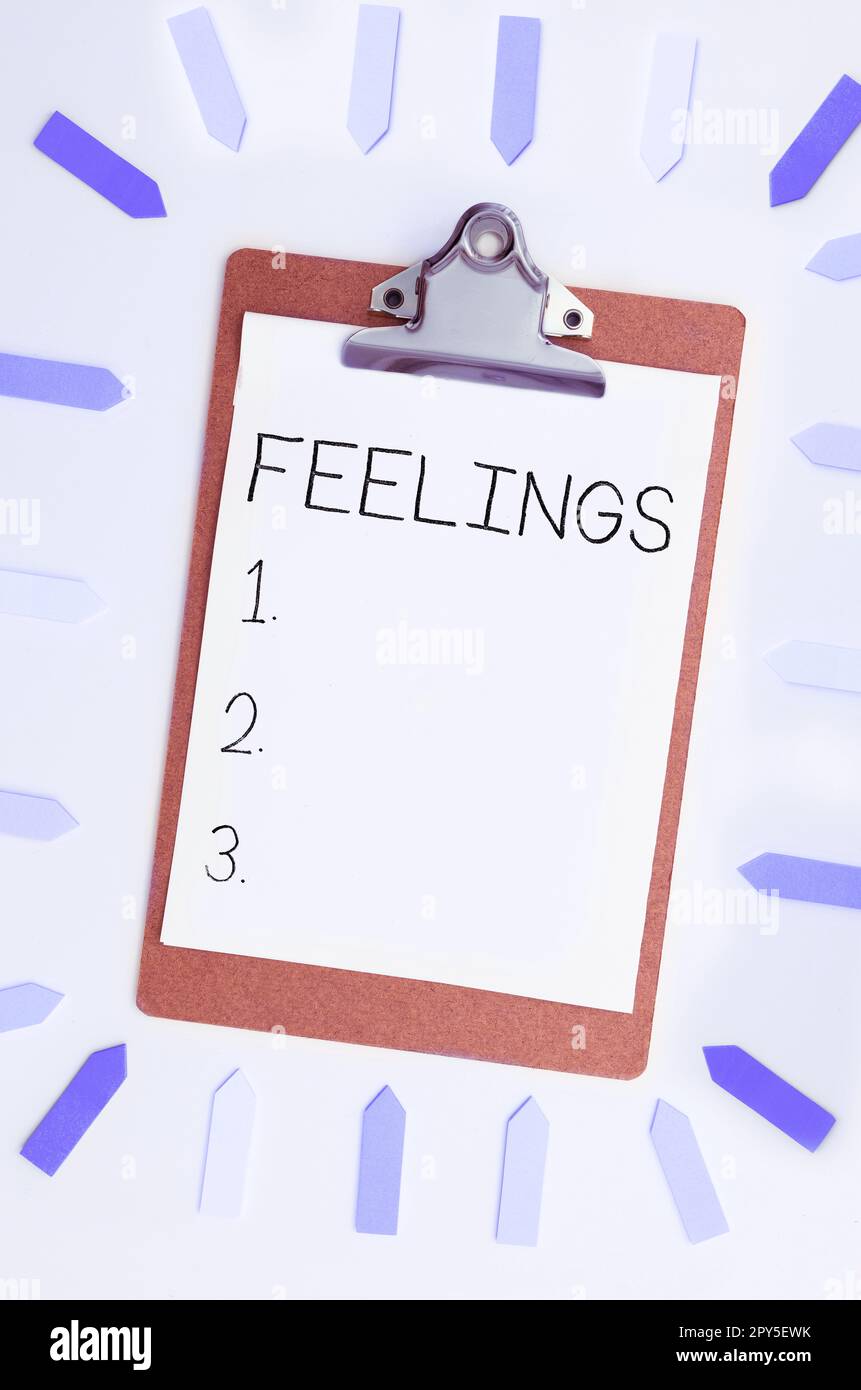 Sign displaying Feelings. Business showcase causing happy positive ...