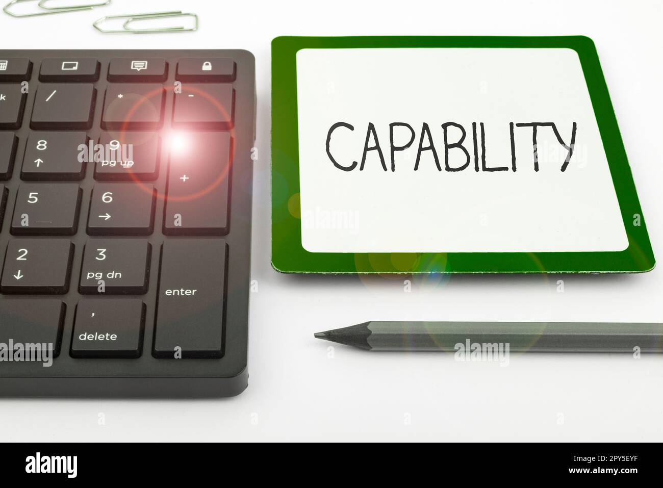 Text sign showing Capability. Conceptual photo the facility or ...