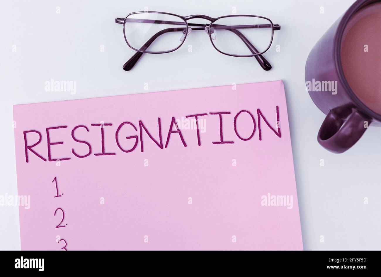 Text sign showing Resignation. Business idea act of giving up working ...