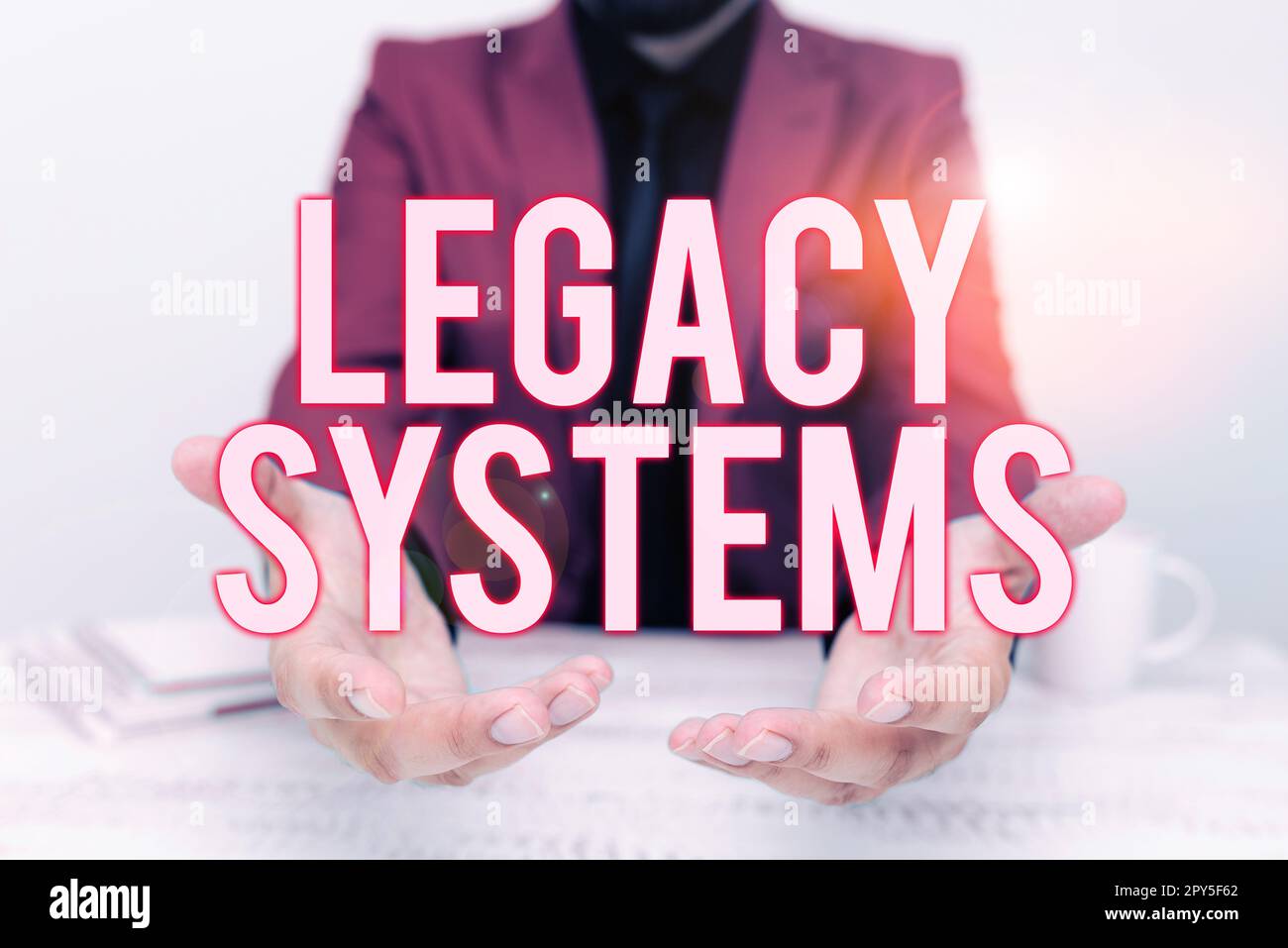 Handwriting text Legacy Systems. Business idea old method technology ...