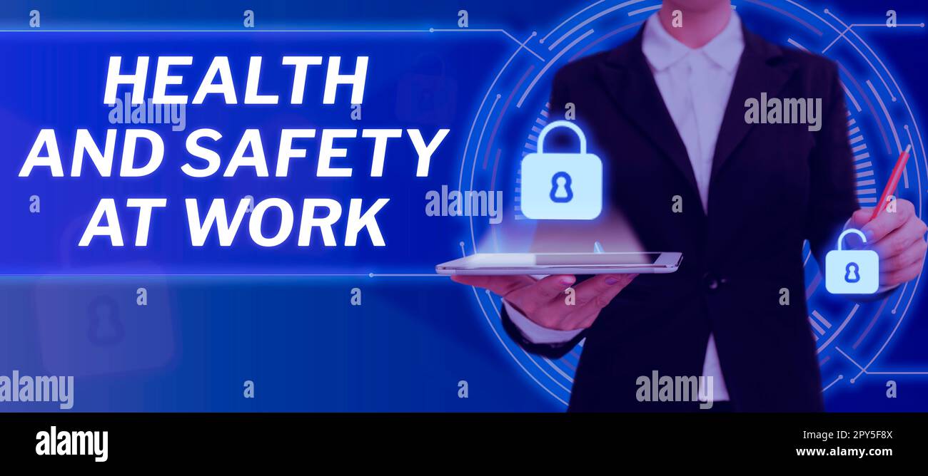 Conceptual display Health And Safety At Work. Conceptual photo Secure ...