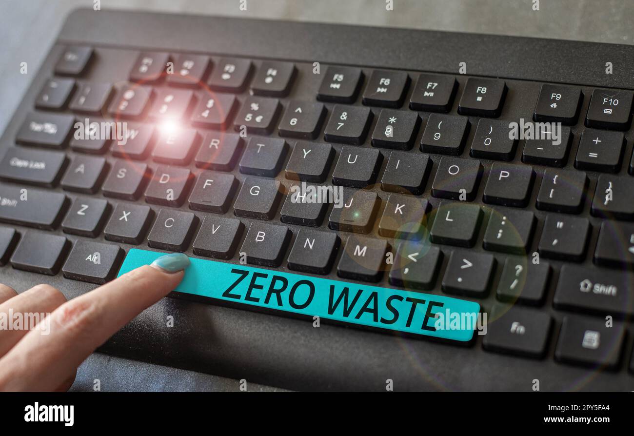 Conceptual display Zero Waste. Word for industrial responsibility ...