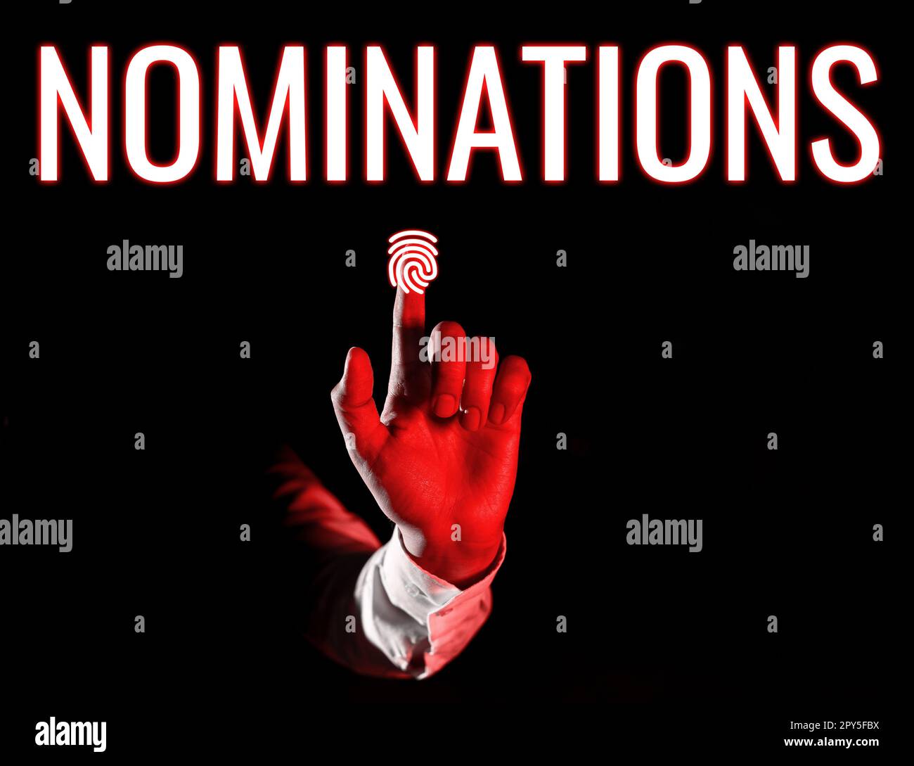 Hand writing sign Nominations. Business overview the act of officially ...