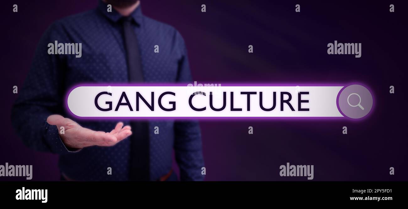 Text sign showing Gang Culture. Business idea particular organization ...
