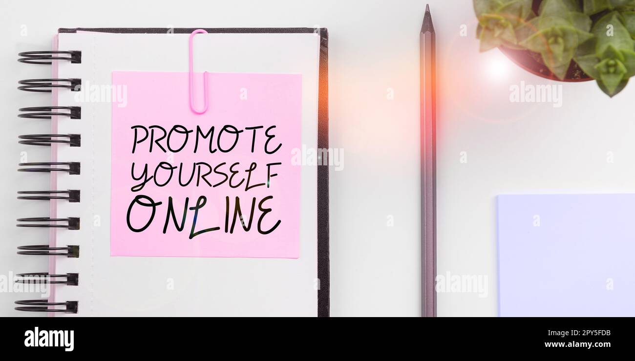 Conceptual caption Promote Yourself Online. Business overview market ...