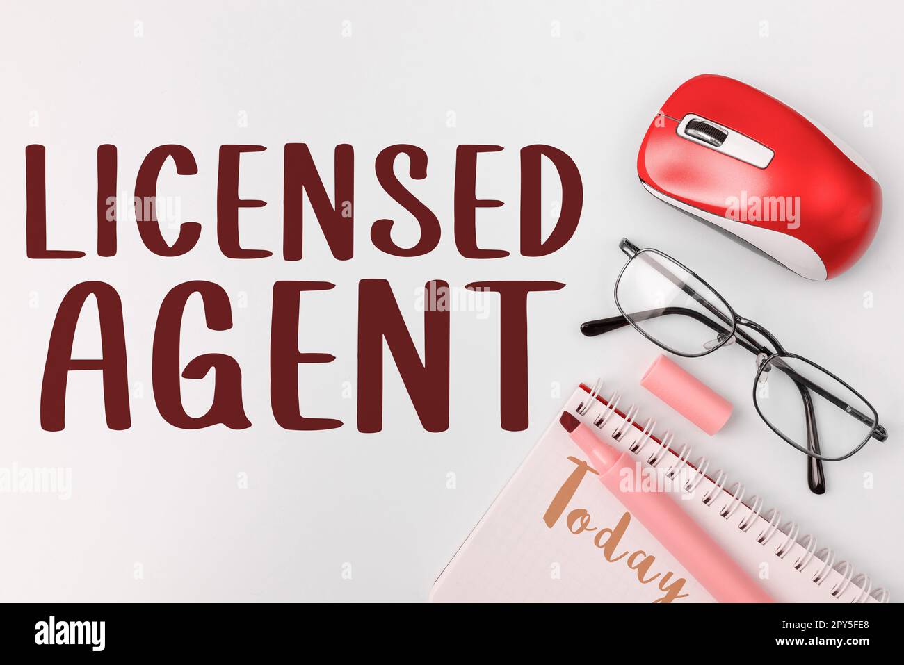 Handwriting text Licensed Agent. Word Written on Authorized and ...