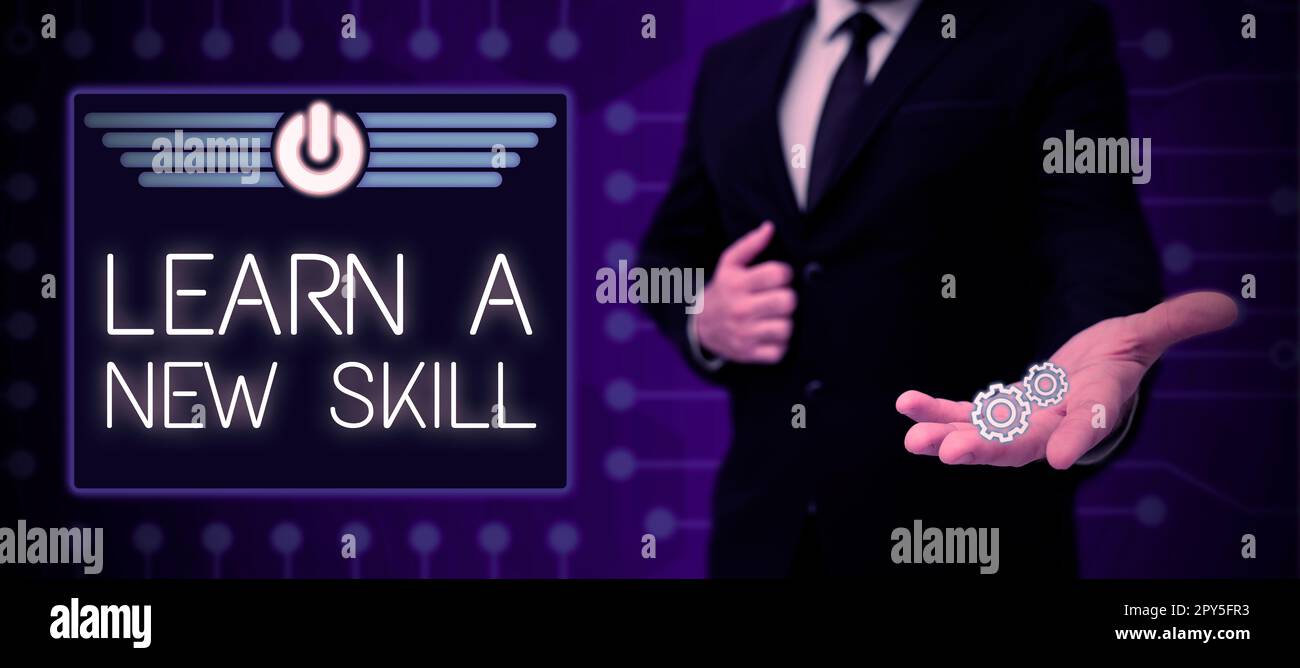 Text showing inspiration Learn A New Skill. Internet Concept acquisition knowledge through study ...
