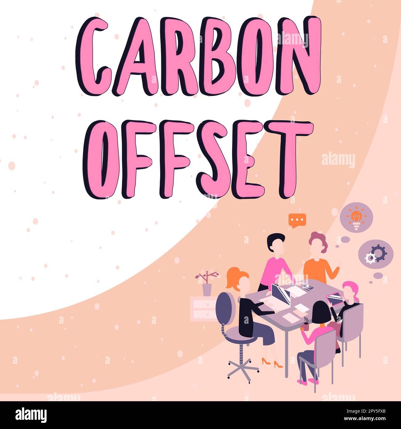 Sign displaying Carbon Offset. Word Written on Reduction in emissions ...