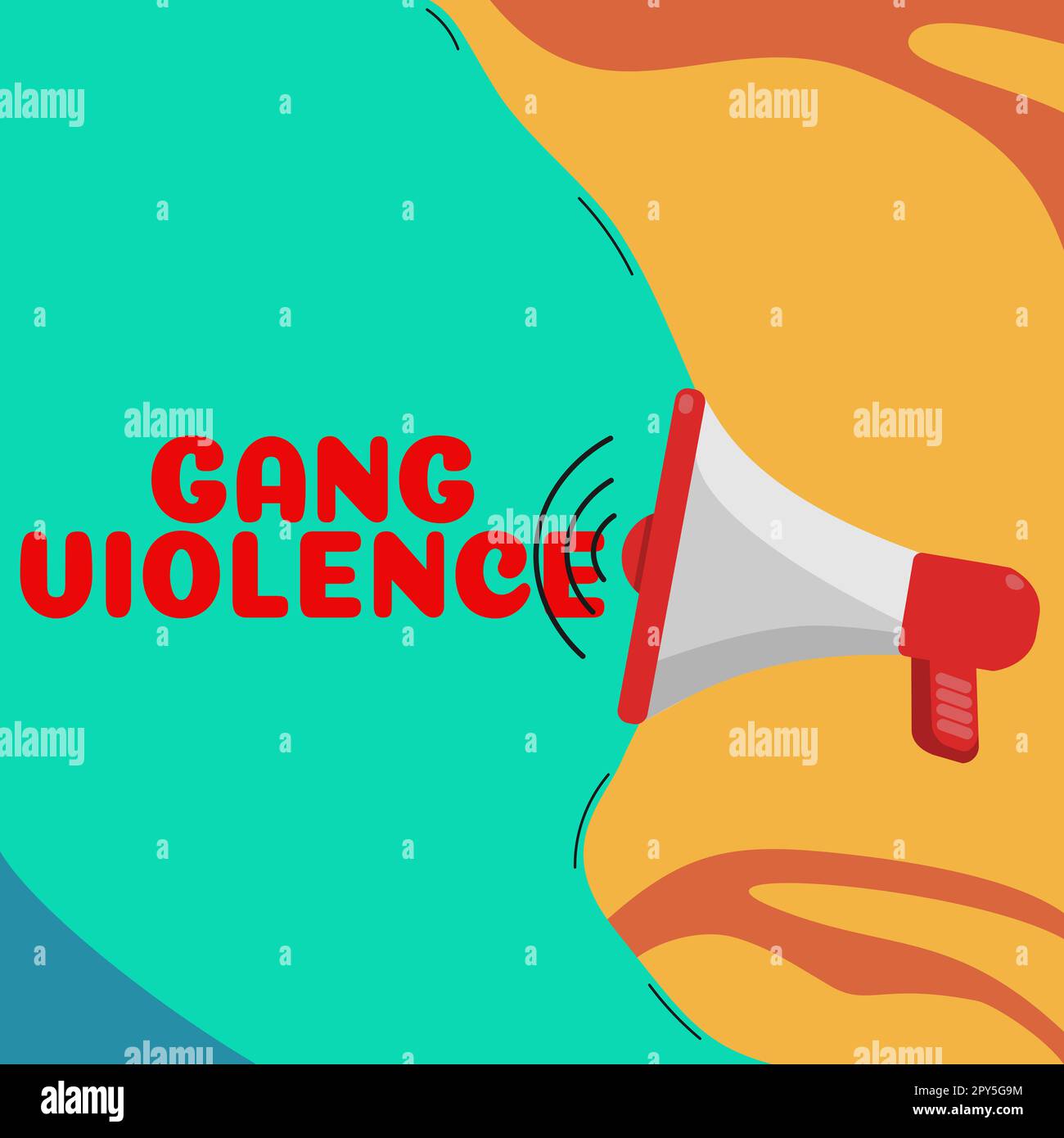 Text caption presenting Gang Violence. Word for infringement of the ...