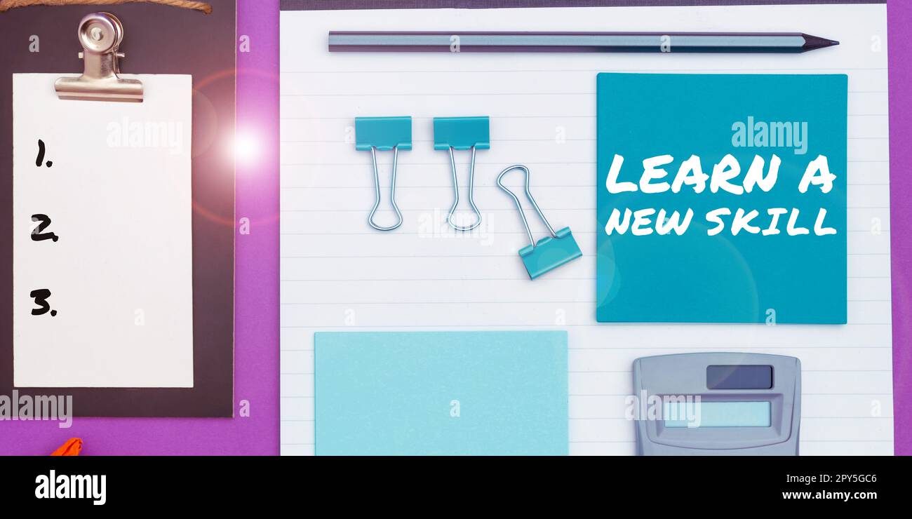 Conceptual display Learn A New Skill. Word for acquisition knowledge through study experience ...