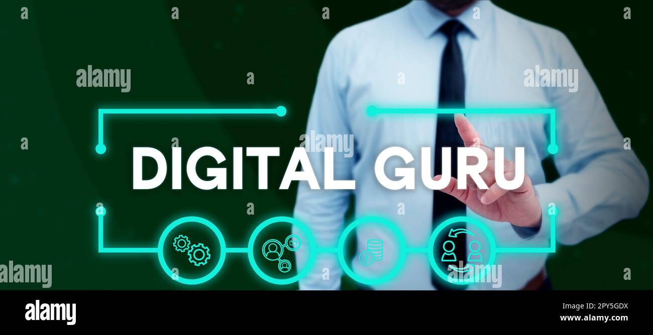 Handwriting text Digital Guru. Business overview teacher and ...