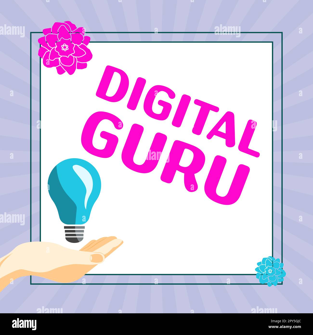Text caption presenting Digital Guru. Business approach teacher and ...