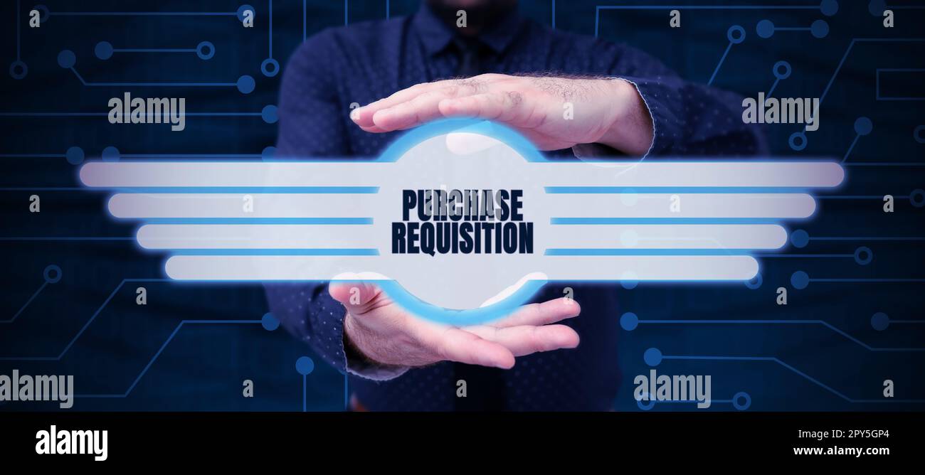 Handwriting text Purchase Requisition. Word for document used as part ...