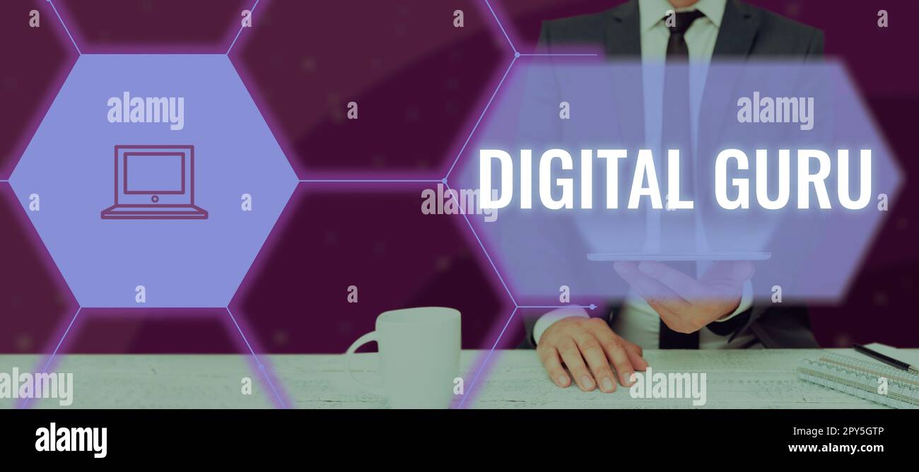 Text sign showing Digital Guru. Business showcase teacher and ...