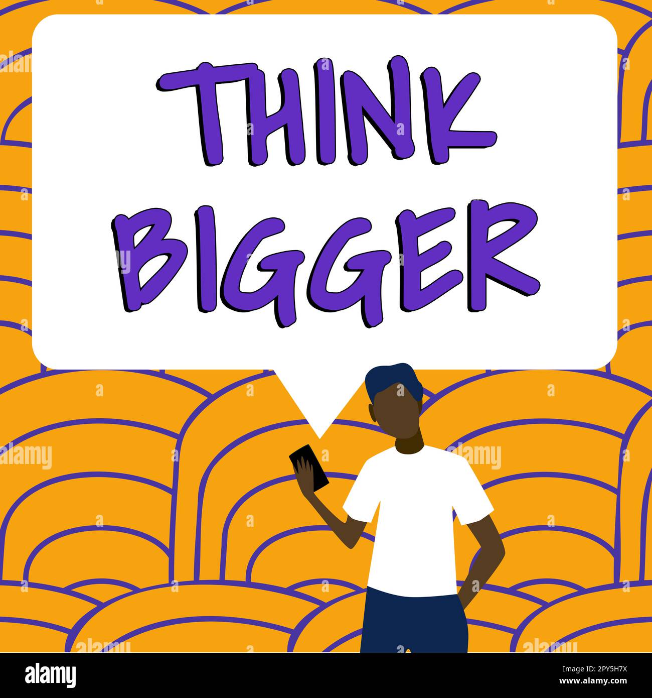 Sign displaying Think Bigger. Word for being able to dream and ...
