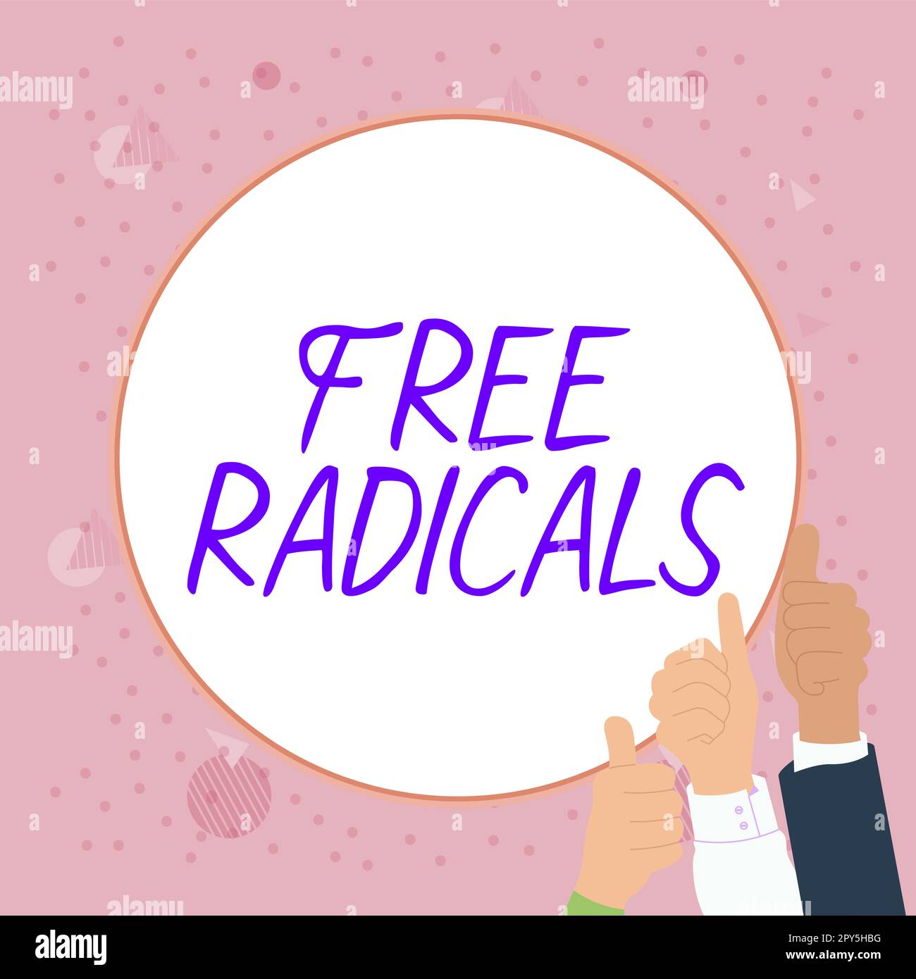 Hand writing sign Free Radicals. Business concept produced in body by ...