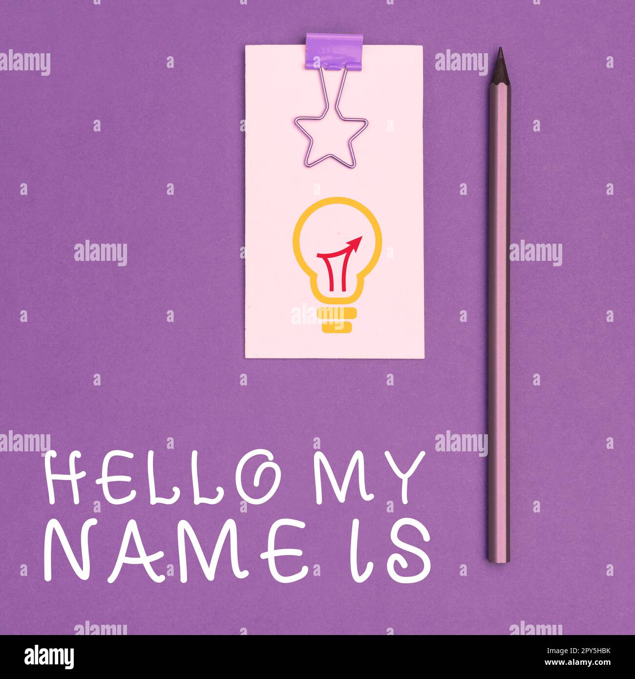Hand writing sign Hello My Name Is. Word Written on introducing ...