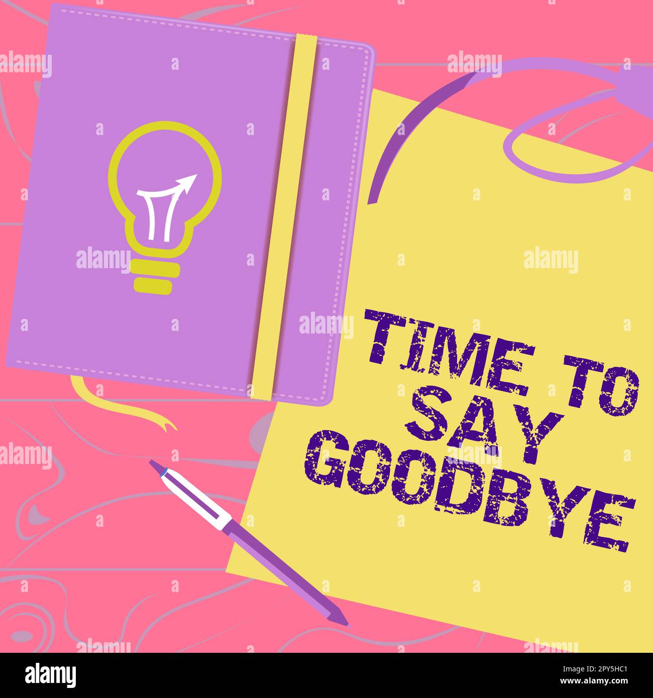 Conceptual caption Time To Say Goodbye. Concept meaning Bidding Farewell So Long See You Till we ...