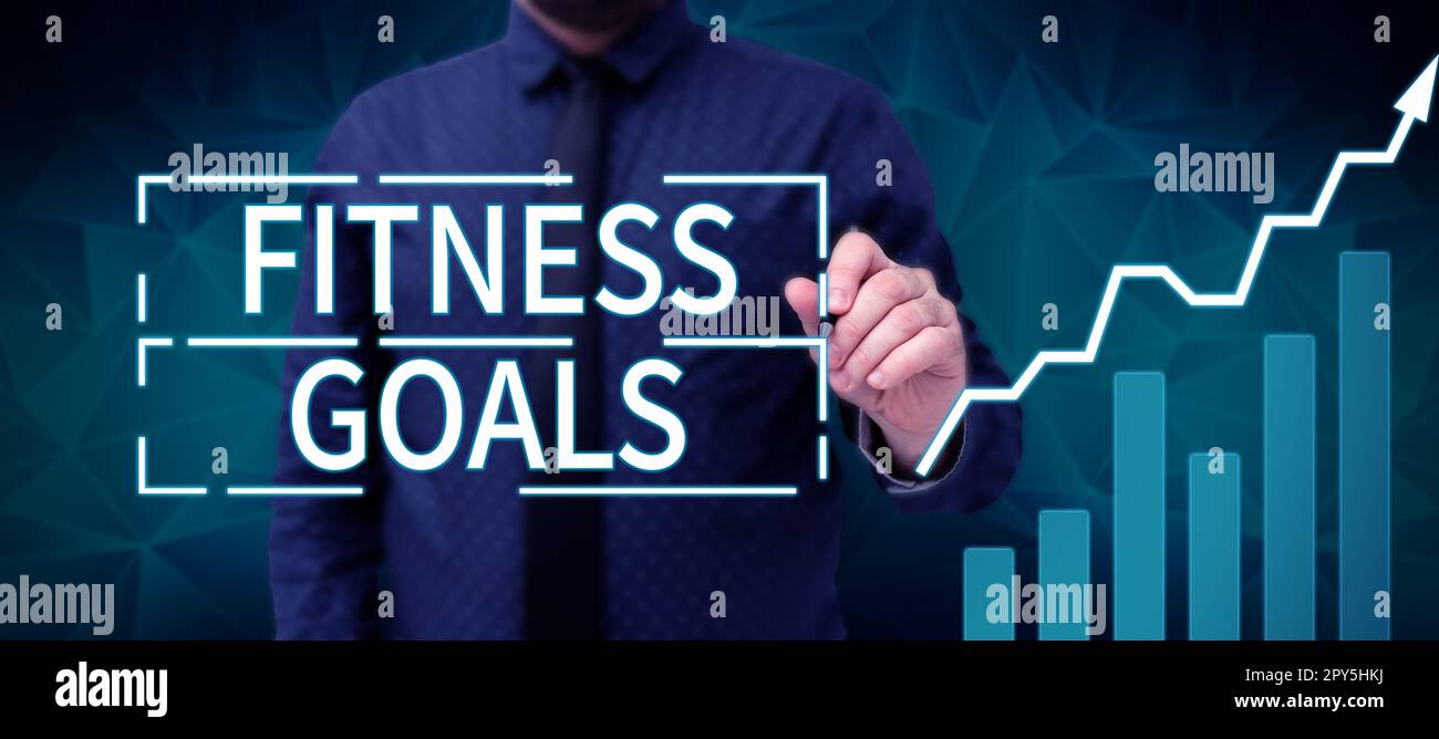 Conceptual display Fitness Goals. Word for Loose fat Build muscle ...