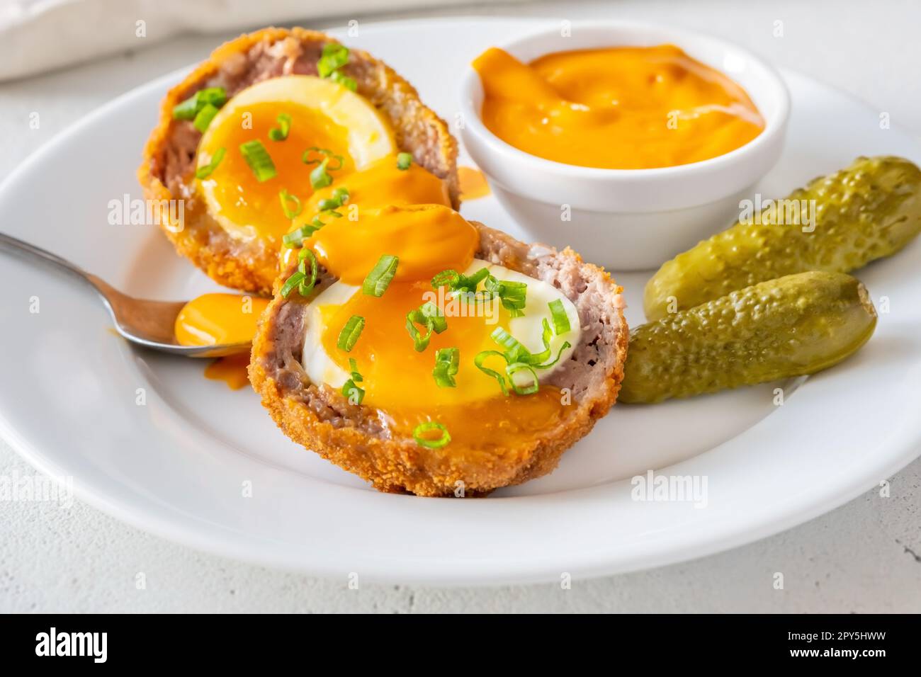 Portion of Scotch egg Stock Photo - Alamy