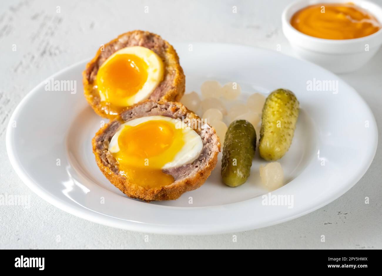 Portion of Scotch egg Stock Photo - Alamy