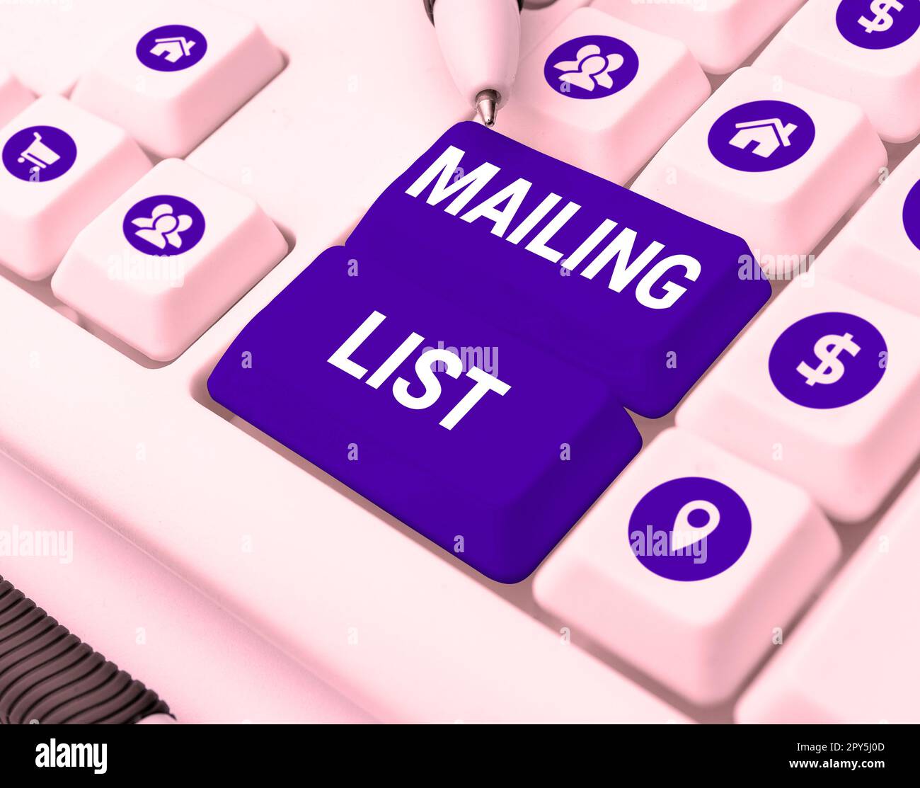 Handwriting text Mailing List. Word for list of people who subscribe to ...