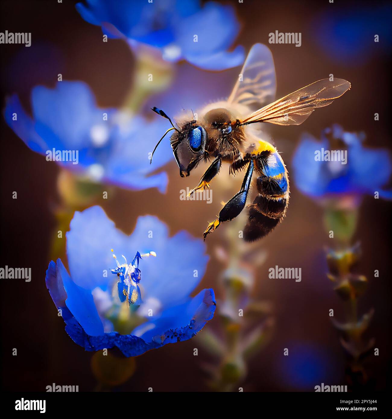 Flying bee with honey hi-res stock photography and images - Alamy