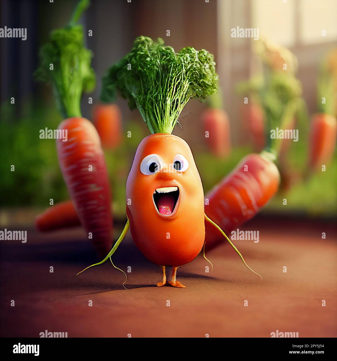 Surprised carrot cartoon character Stock Photo - Alamy