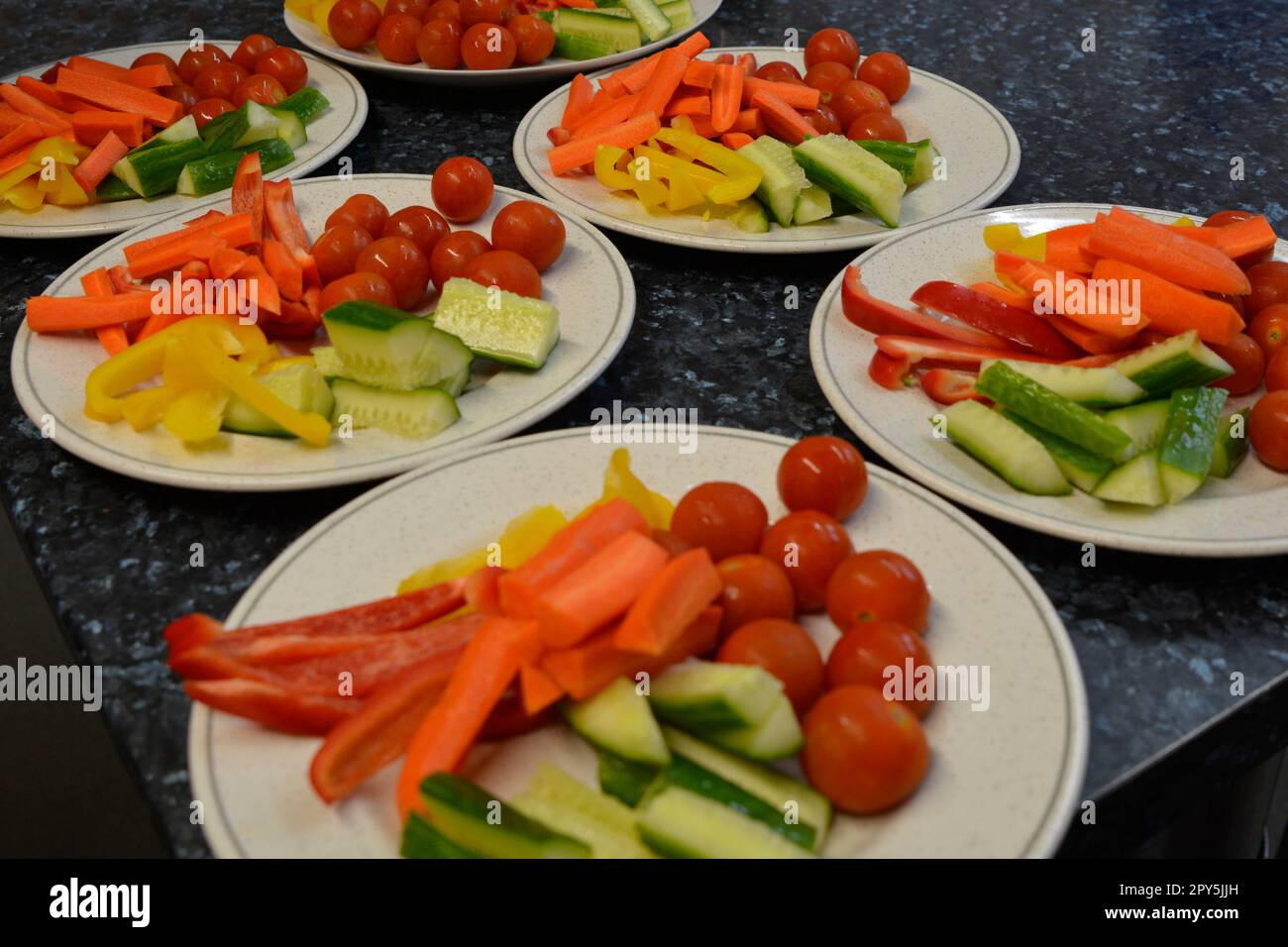 Plates of Raw Vegetables Stock Photo - Alamy