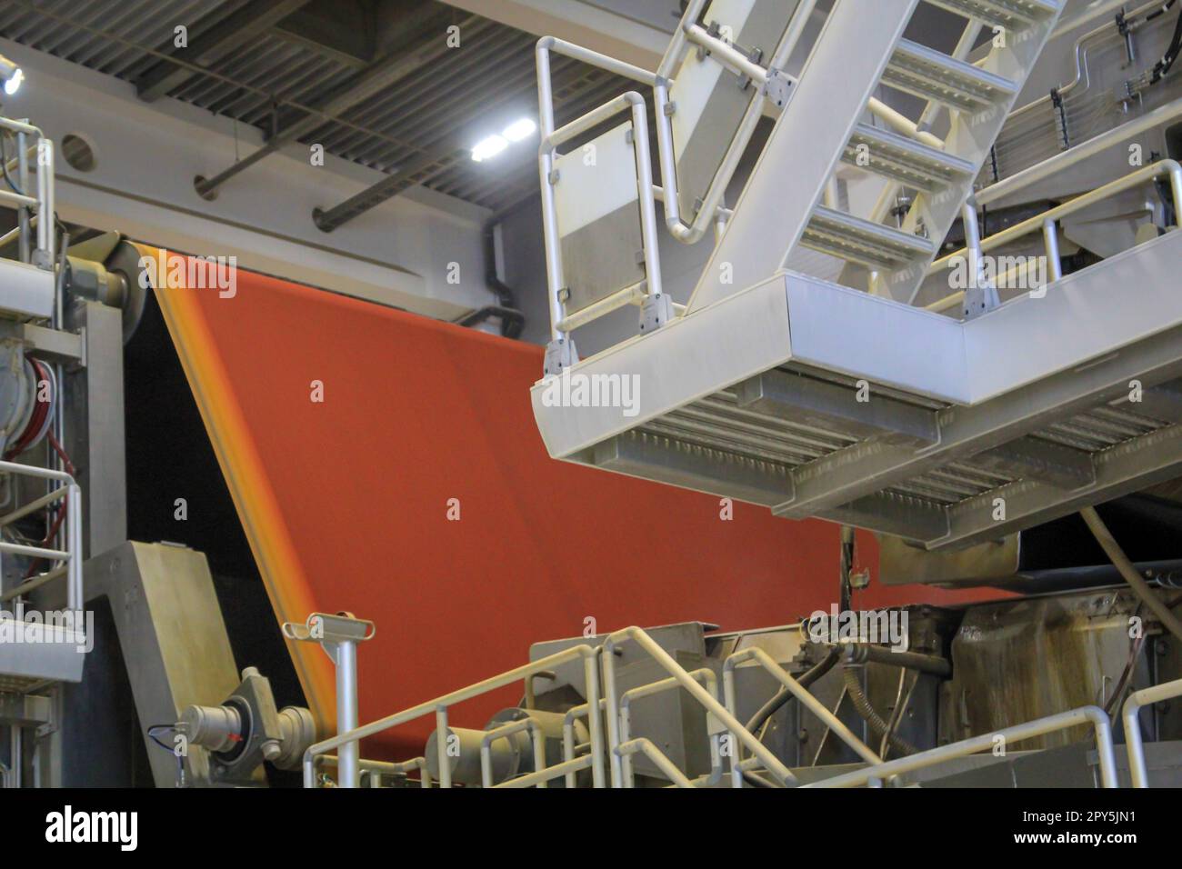 Detail of a large machine, an industrial plant for the manufacture of ...